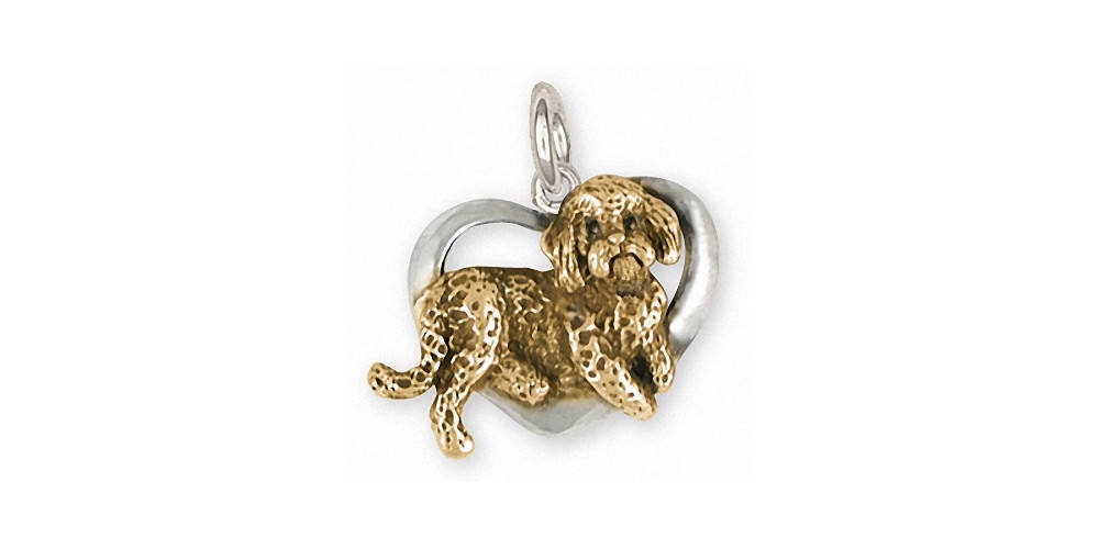 Labradoodle Jewelry Labradoodle Charm Jewelry Silver and Gold - Etsy