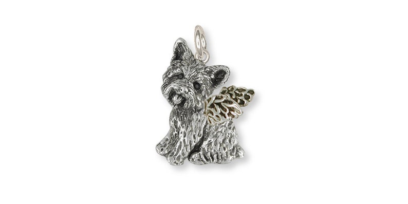 Yorkie Yorkshire Terrier Angel Charm Jewelry Sterling Silver Yorkie ...