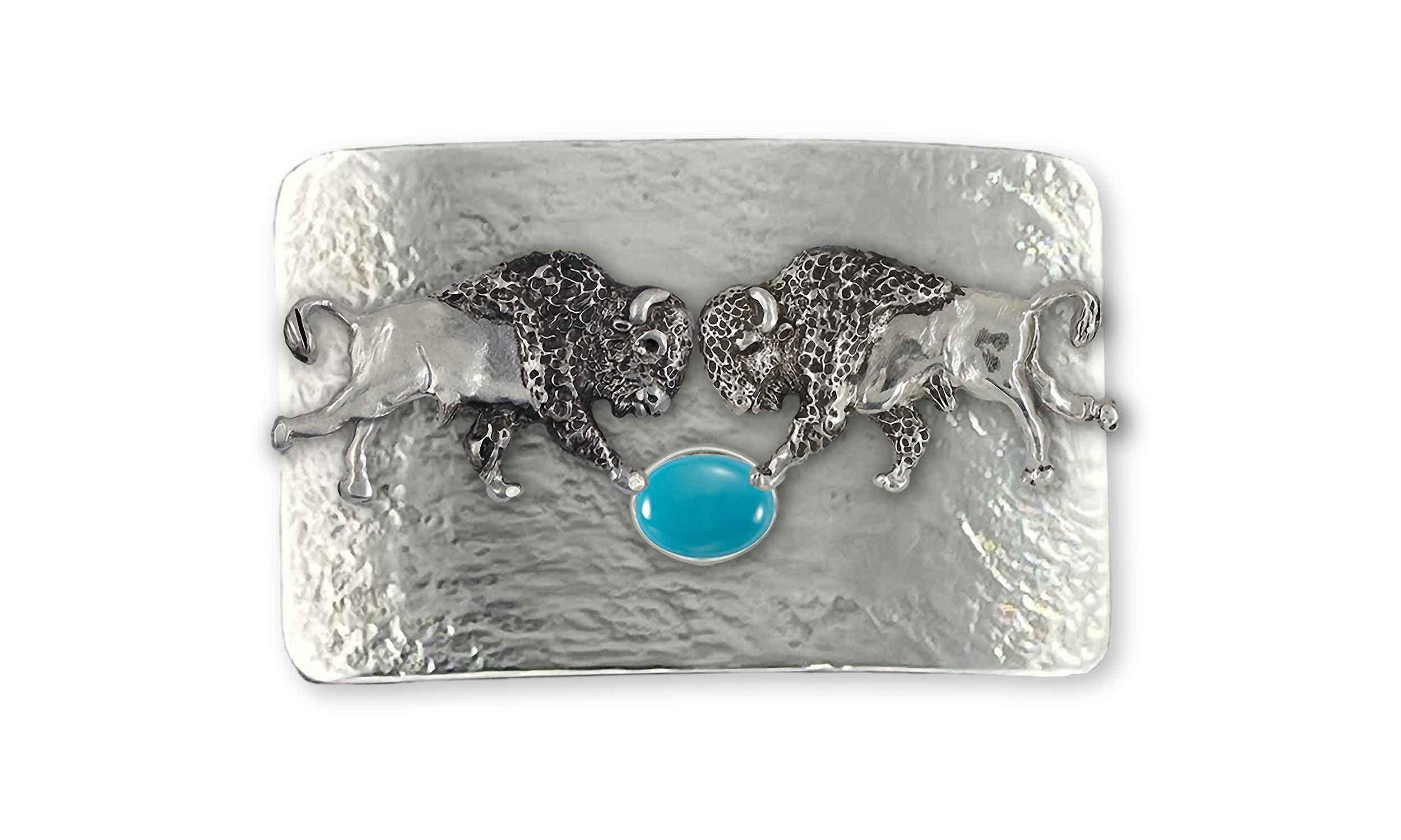Bison Mans Belt Buckle Sterling Silver Handmade Buffalo and Bison ...