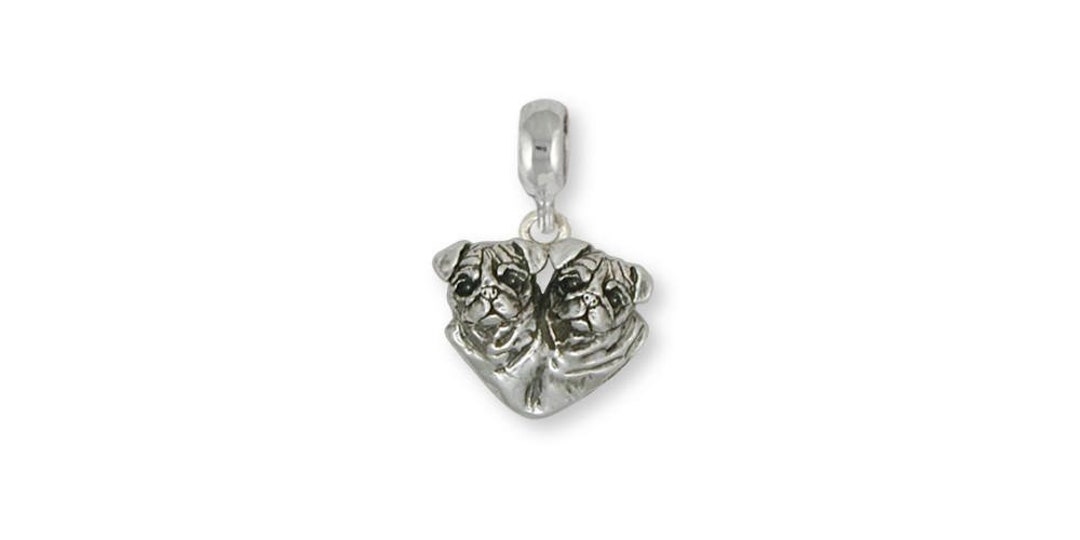Pug Pandora Charm Jewelry Sterling Silver Handmade Dog Charm Slide This ...