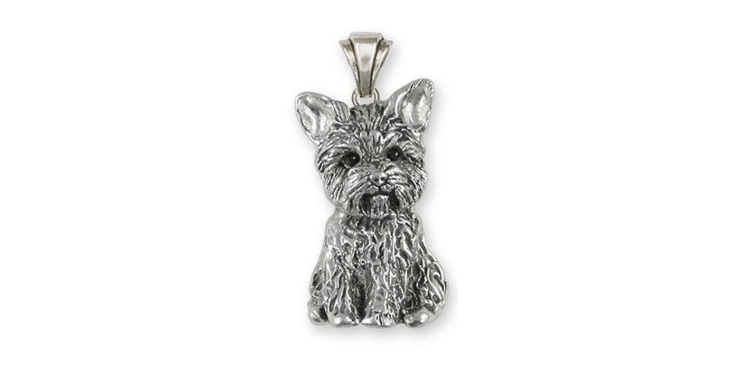 Yorkie Jewelry Sterling Silver Handmade Yorkshire Terrier Pendant YK38 ...