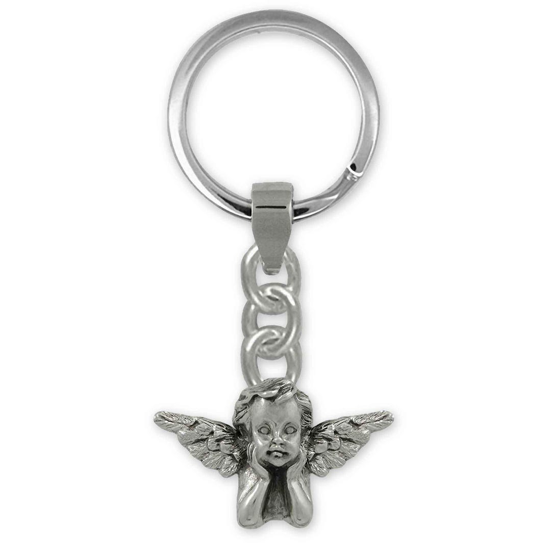 Angel Key Ring Sterling Silver Handmade Cherub Jewelry ANG1-KR - Etsy
