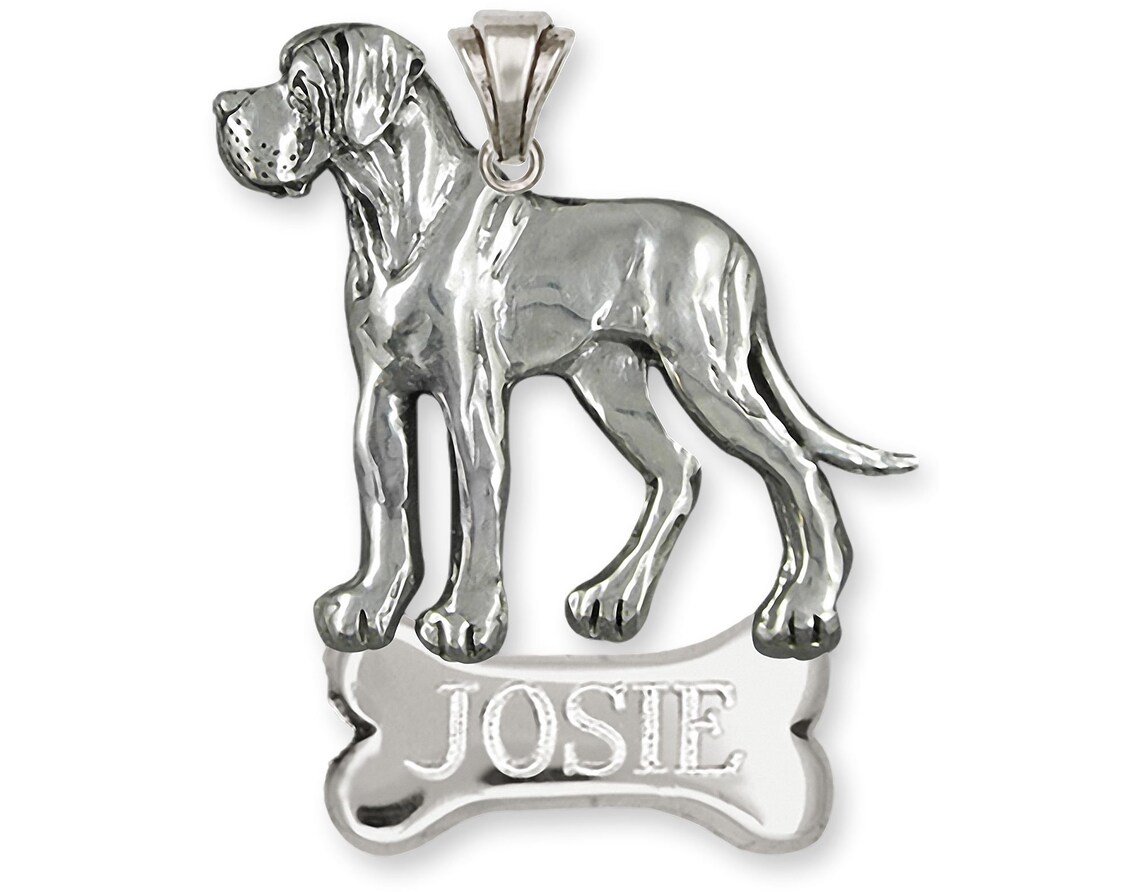 Great Dane Jewelry Sterling Silver Handmade Great Dane Pendant - Etsy