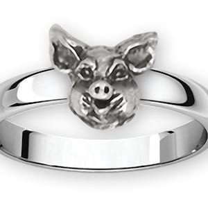 Pig Jewelry Sterling Silver Handmade Pig Ring P1H-R - Etsy