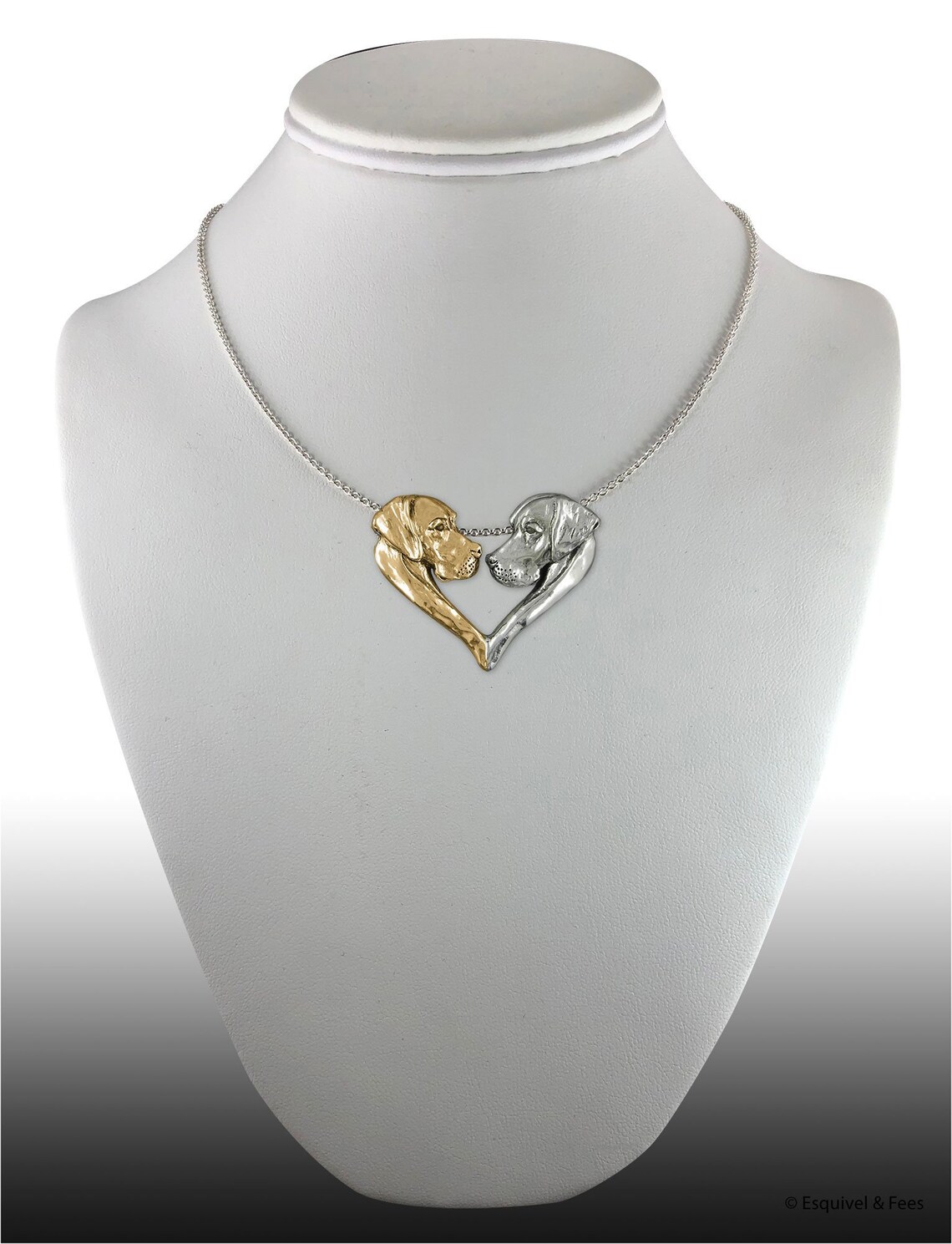 Great Dane Jewelry Silver And 14k Gold Handmade Great Dane | Etsy