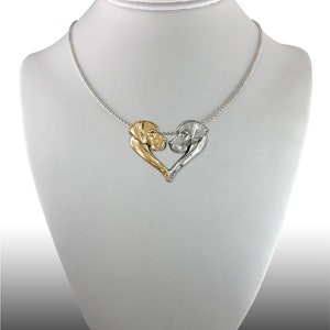 Great Dane Jewelry Silver and 14k Gold Handmade Great Dane Slide ...