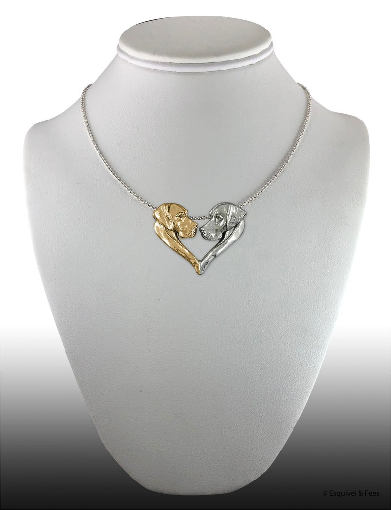 Great Dane Jewelry Silver and 14k Gold Handmade Great Dane - Etsy