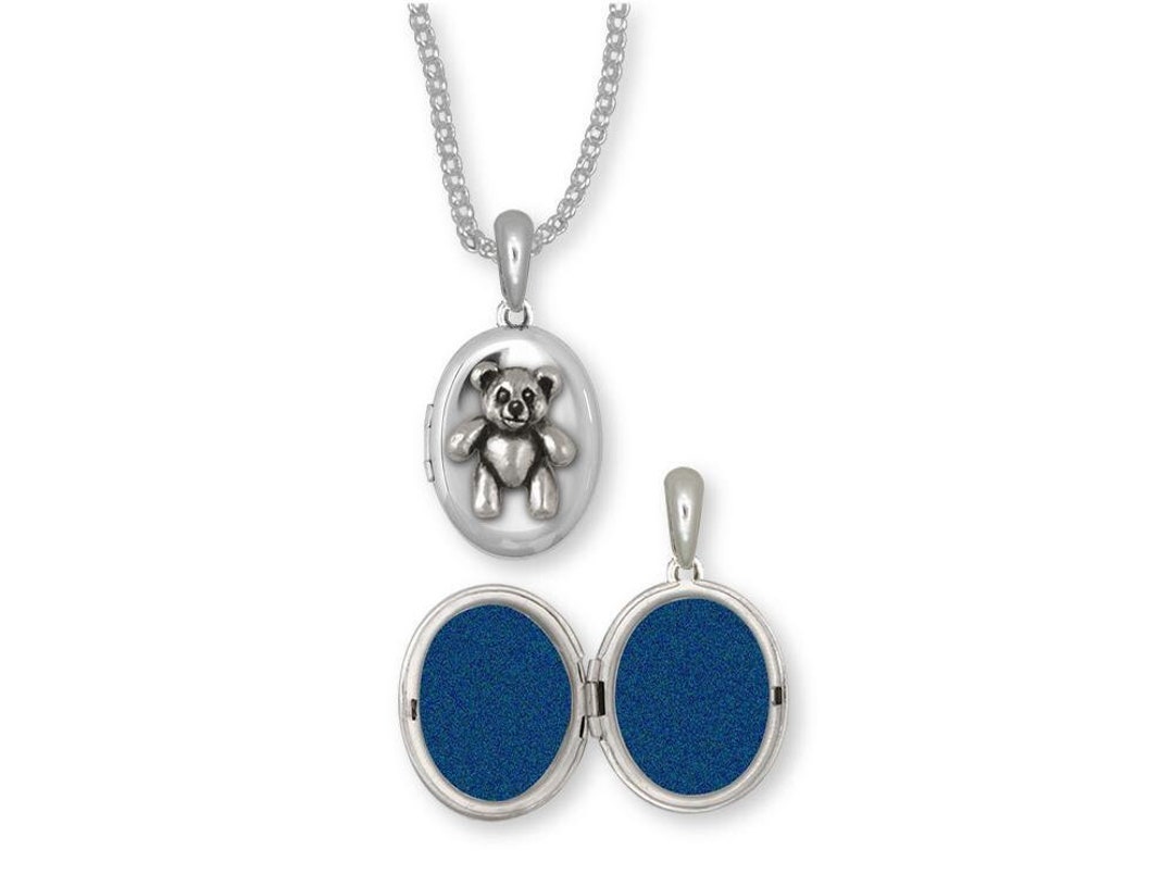Teddy Bear Jewelry Teddy Bear Photo Locket Jewelry Sterling Silver ...