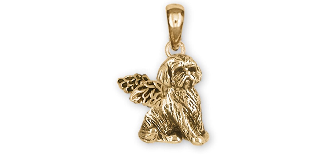 Shih Tzu Angel Jewelry 14k Yellow Gold Handmade Shih Tzu Pendant SZ34 ...