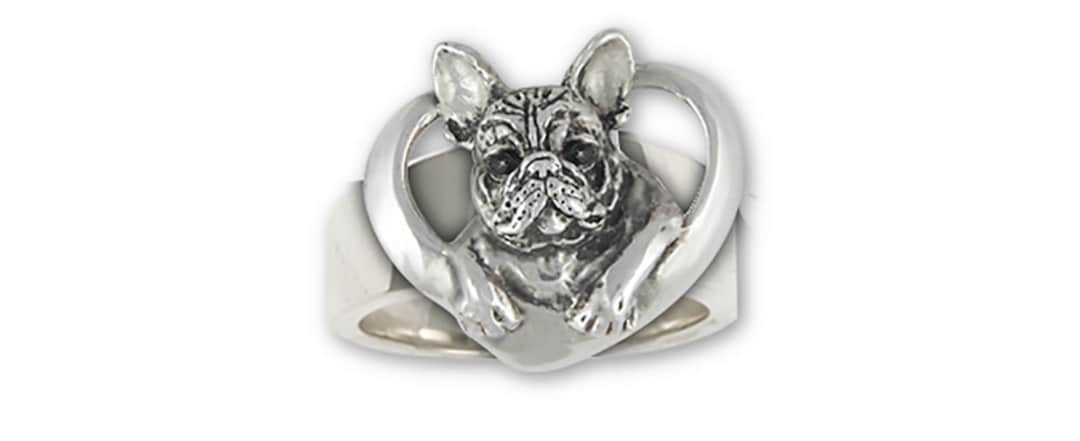 French Bulldog Jewelry Sterling Silver French Bulldog Frenchie Ring ...