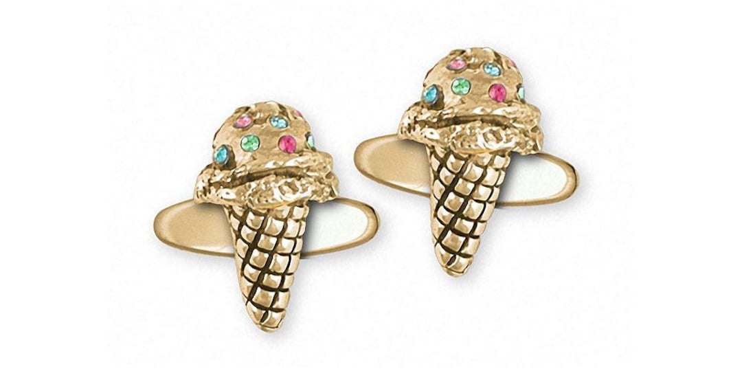 Ice Cream Cone Jewelry Ice Cream Cone Cufflinks Jewelry 14k Gold ...