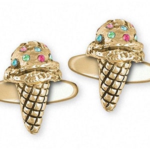 Ice Cream Cone Jewelry Ice Cream Cone Cufflinks Jewelry 14k Gold ...