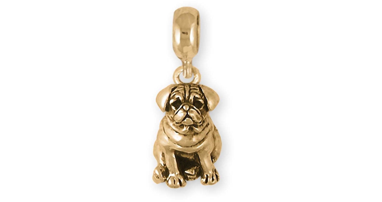 Pug Jewelry 14k Gold Handmade Pug Charm Slide This Charm Will Fit A ...