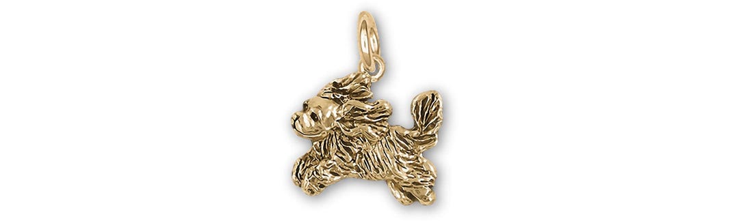 Cavalier King Charles Spaniel Charm Yellow Bronze Handmade Cavalier ...