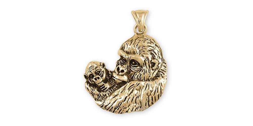 Gorilla Pendant Jewelry 14k Gold Handmade Gorilla Pendant | Etsy