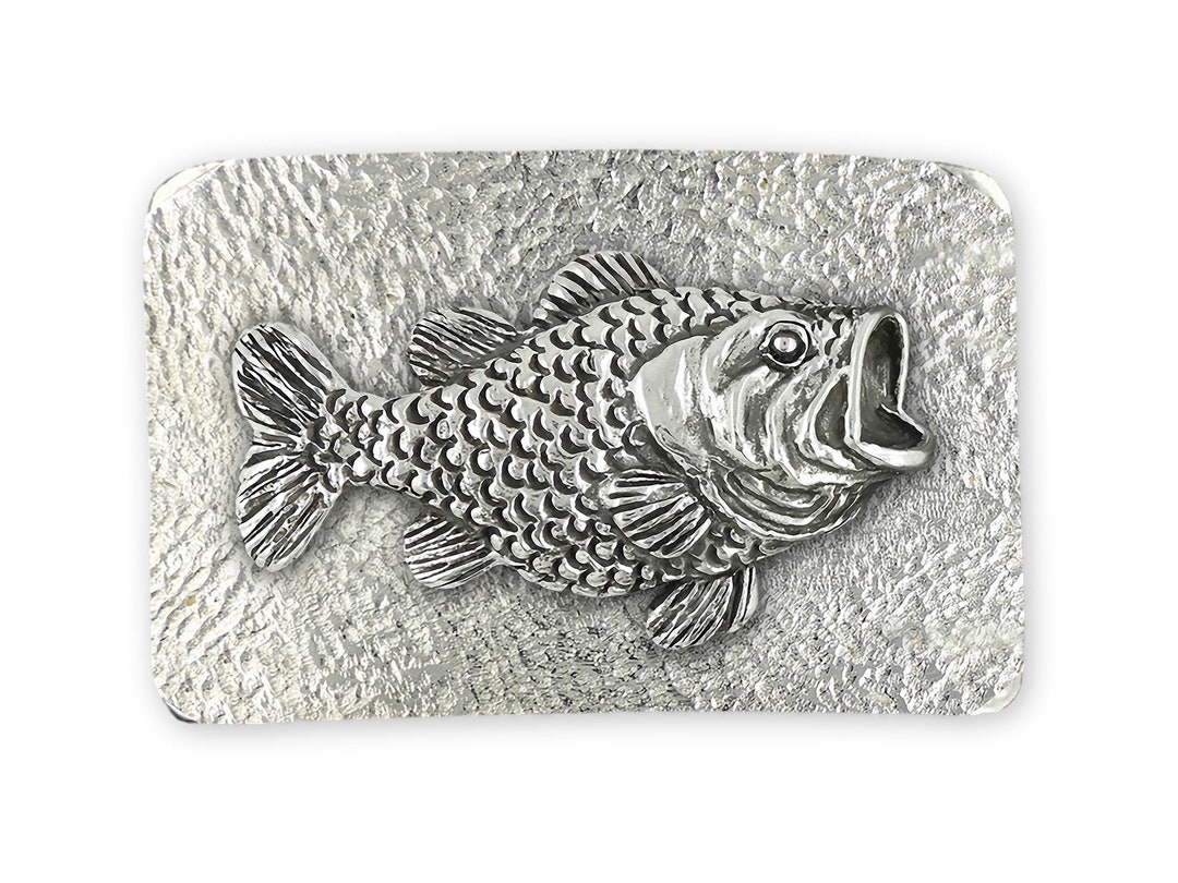 Wide Mouth Bass Belt Buckle Sterling Silver Handmade Wide Mouth Bass ...