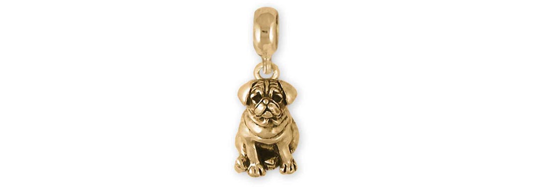 Pug Charm Slide 14k Gold Vermeil Handmade Pug Jewelry This Charm Will ...