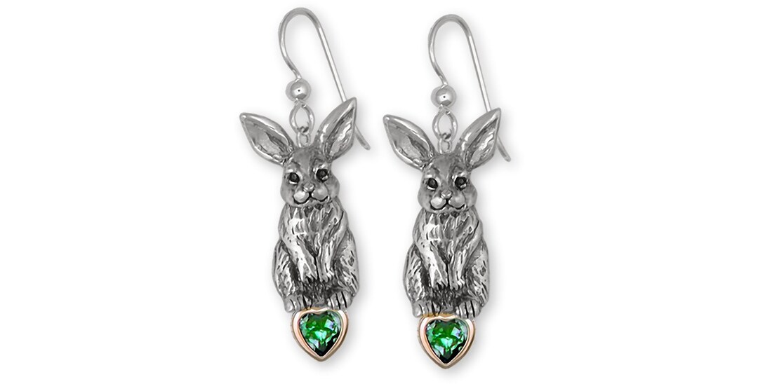 Rabbit Jewelry Sterling Silver Handmade Bunny Rabbit Earrings RA1-SE - Etsy