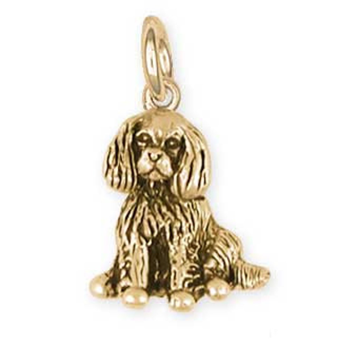 Cavalier Jewelry 14K Yellow Gold Vermeil Cavalier King Charles Spaniel ...
