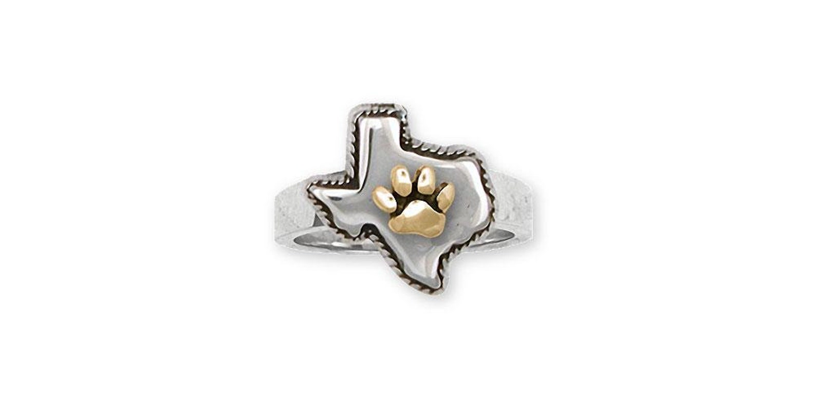 Texas Jewelry State of Texas Ring Jewelry Silver and 14k Gold Handmade ...