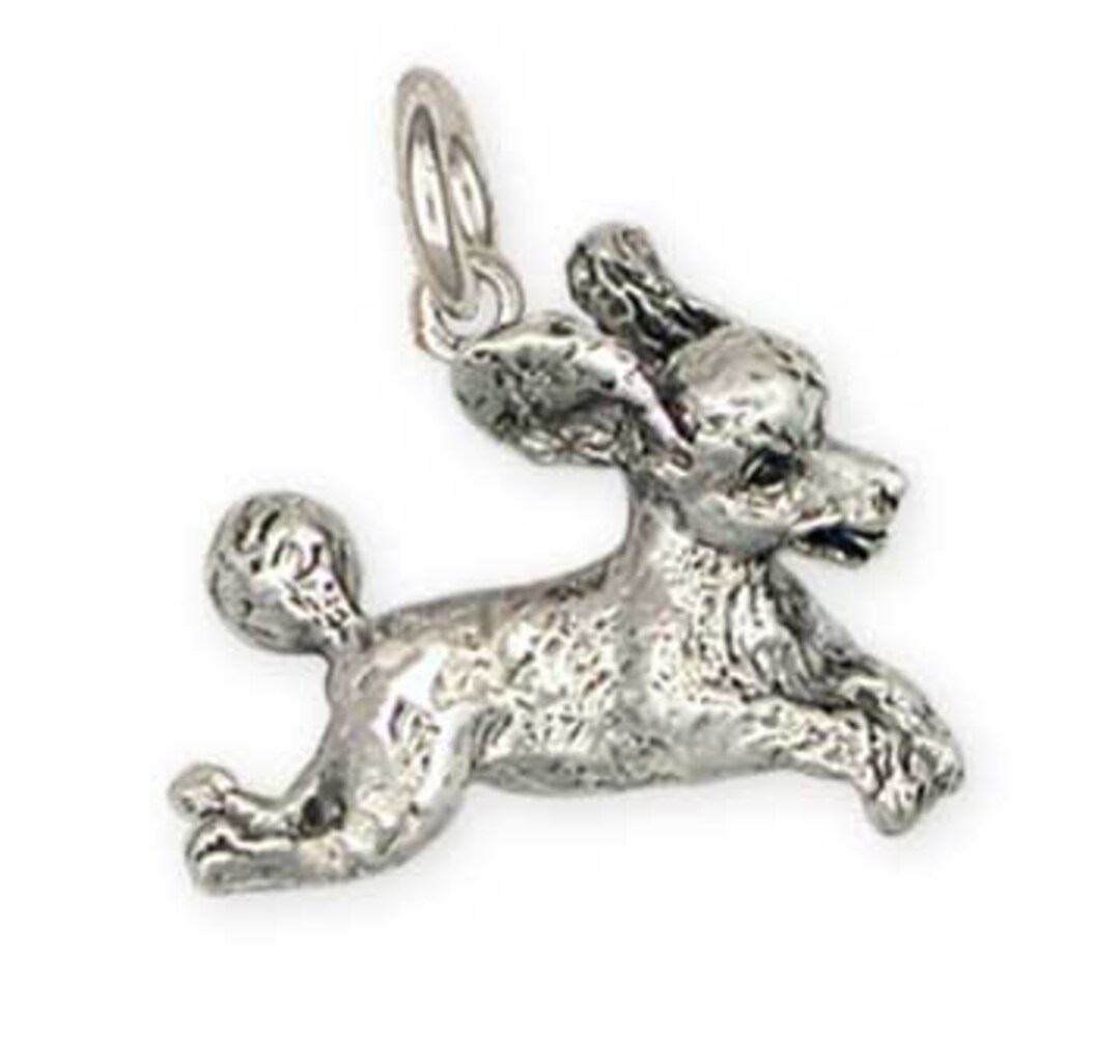 Poodle Jewelry Solid Sterling Silver Playful Poodle Charm Jewelry PD23 ...