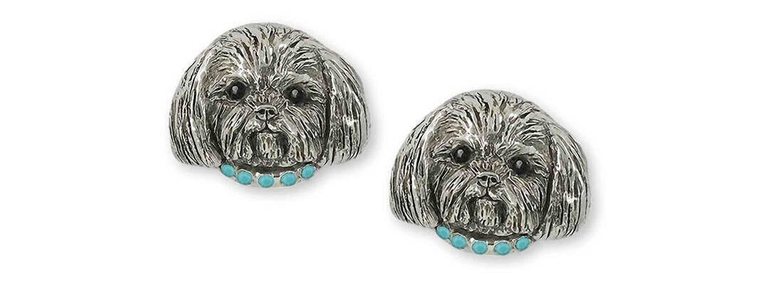 Shih Tzu Cufflinks Sterling Silver Handmade Shih Tzu Jewelry SZH5-SCL ...