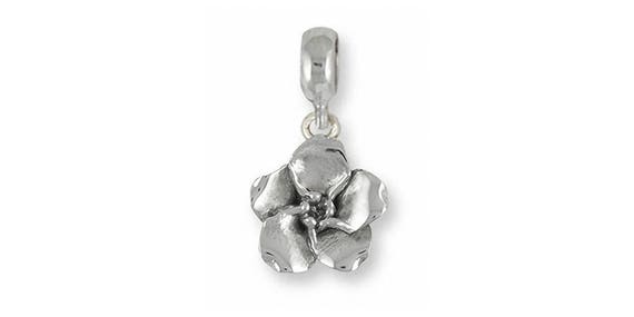 Forget Me Not Pandora Jewelry Forget Me Not Charm Slide Jewelry Sterling Silver Handmade Flower Charm Slide Fits Pandora Bracelet FMN2 PNS