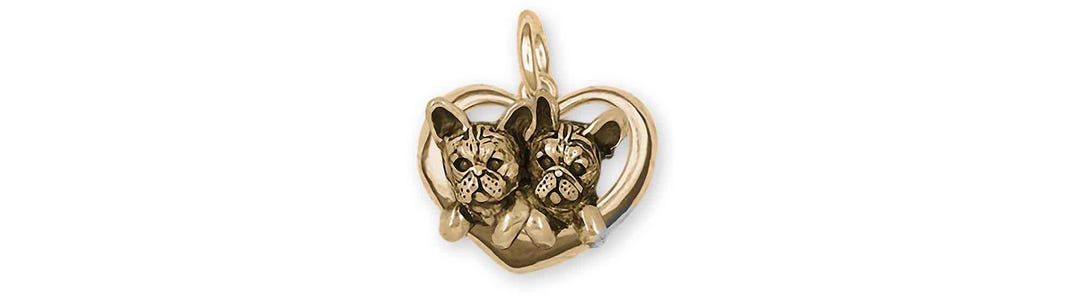 French Bulldog Charm 14k Yellow Gold Handmade Frenchie Jewelry FRD1-CG ...