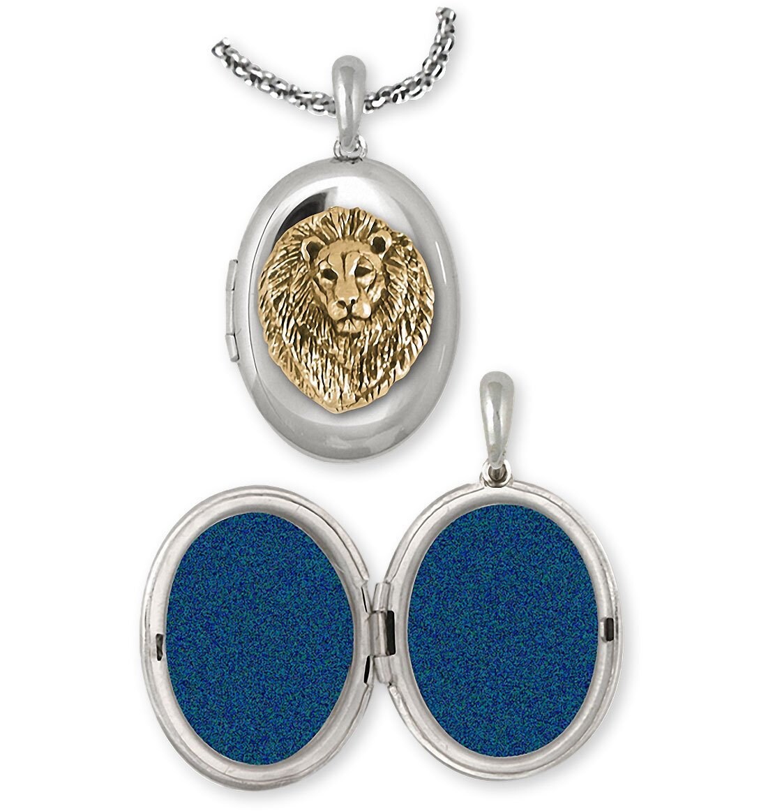Lion Jewelry Lion Photo Locket Jewelry Silver and 14k Gold Handmade ...