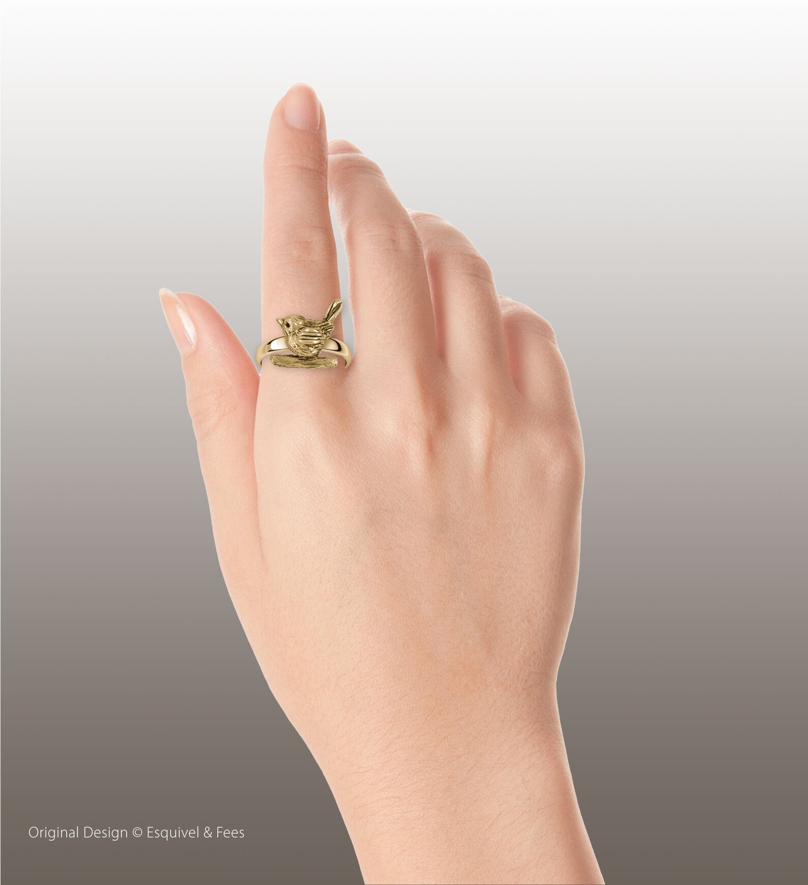 Love Bird Ring Jewelry 14k Yellow Gold Vermeil Handmade Love Bird Ring ...