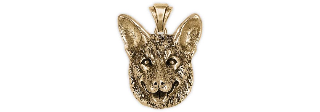 Australian Cattle Dog Pendant 14k Gold Vermeil Handmade Australian ...