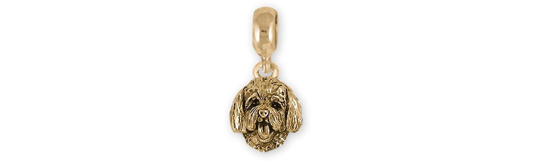 Goldendoodle Pandora Charm Slide Yellow Bronze Handmade Goldendoodle ...