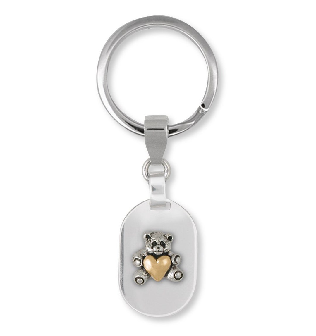 Teddy Bear Jewelry Teddy Bear Key Ring Jewelry Silver and Gold Handmade ...