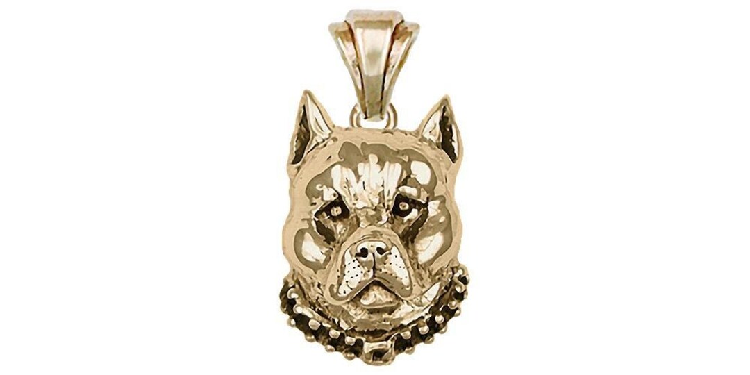 Pit Bull Jewelry 14k Gold Handmade Pit Bull Pendant PT6-PG - Etsy
