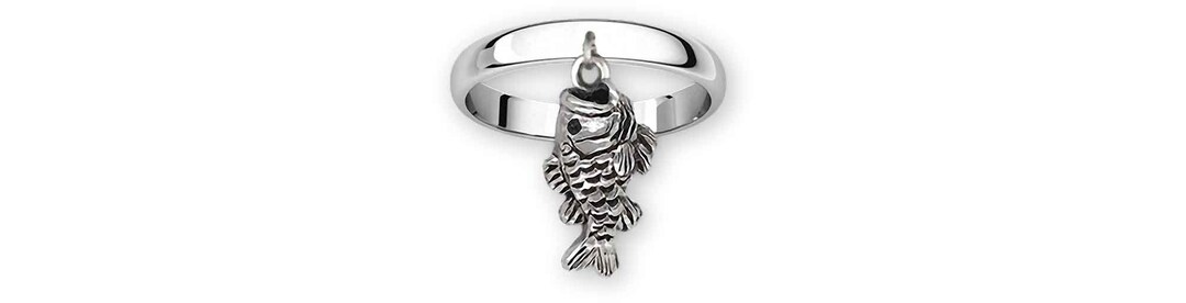 Wide Mouth Bass Ring Sterling Silver Handmade Wide Mouth Bass Jewelry ...