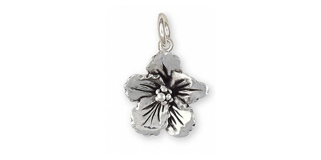 Hibiscus Charm Jewelry Sterling Silver Handmade Hibiscus Flower Charm ...