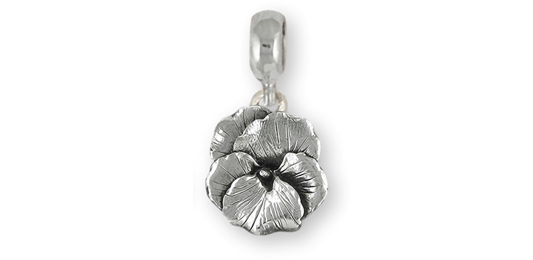 Pansy Jewelry Sterling Silver Handmade Pansy Flower Charm Slide This ...