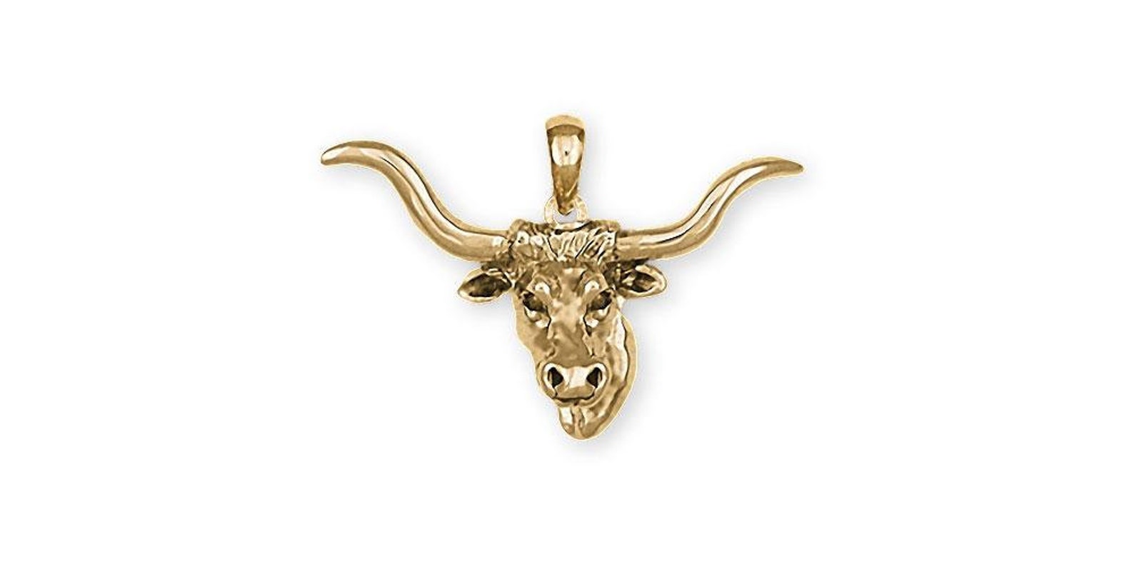 Longhorn Jewelry 14k Gold Handmade Longhorn Pendant 1013-PG - Etsy