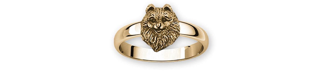 Pomeranian Ring 14k Gold Vermeil Handmade Pomeranian Jewelry PM24H-RVM ...