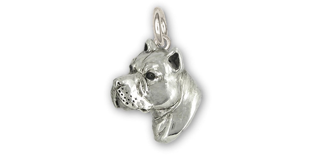 Pit Bull Jewelry Sterling Silver Handmade Pit Bull Charm PTB14-C - Etsy