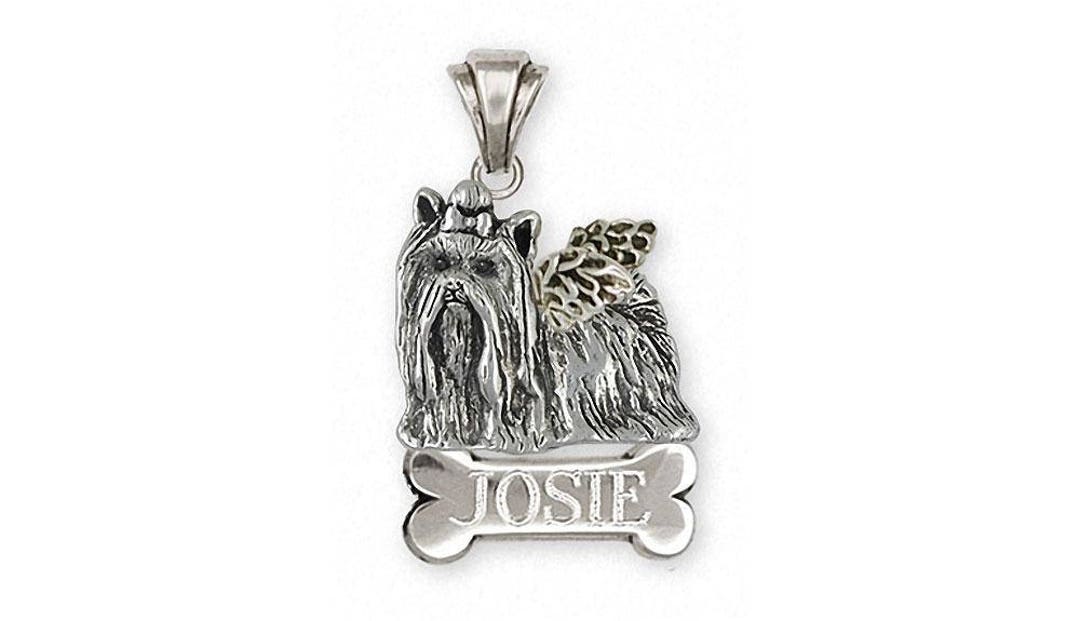 Yorkie Yorkshire Terrier Angel Pendant Jewelry Sterling Silver Handmade ...