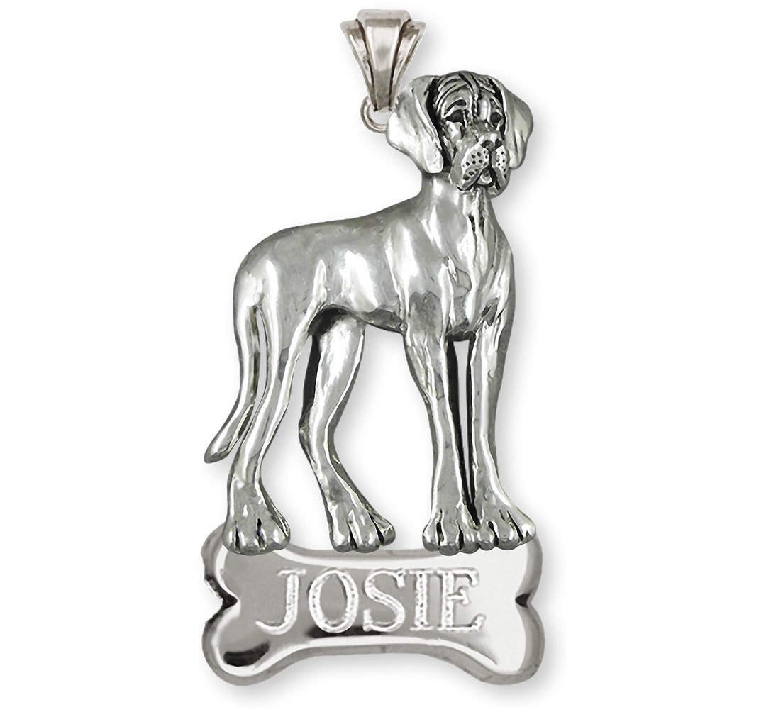 Great Dane Jewelry Sterling Silver Handmade Great Dane Pendant - Etsy