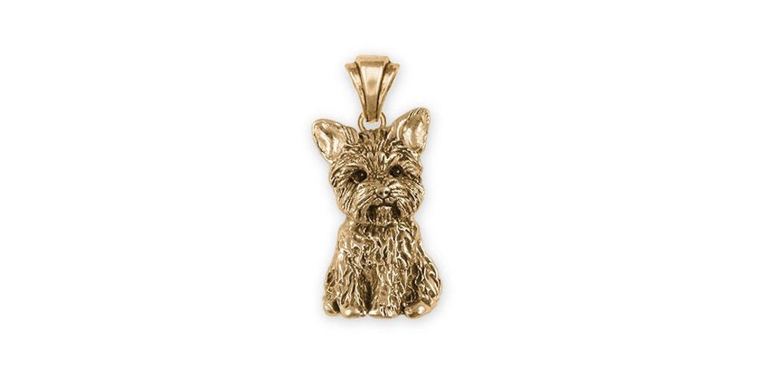 Yorkie Jewelry 14k Gold Handmade Yorkshire Terrier Pendant YK381X-PG - Etsy