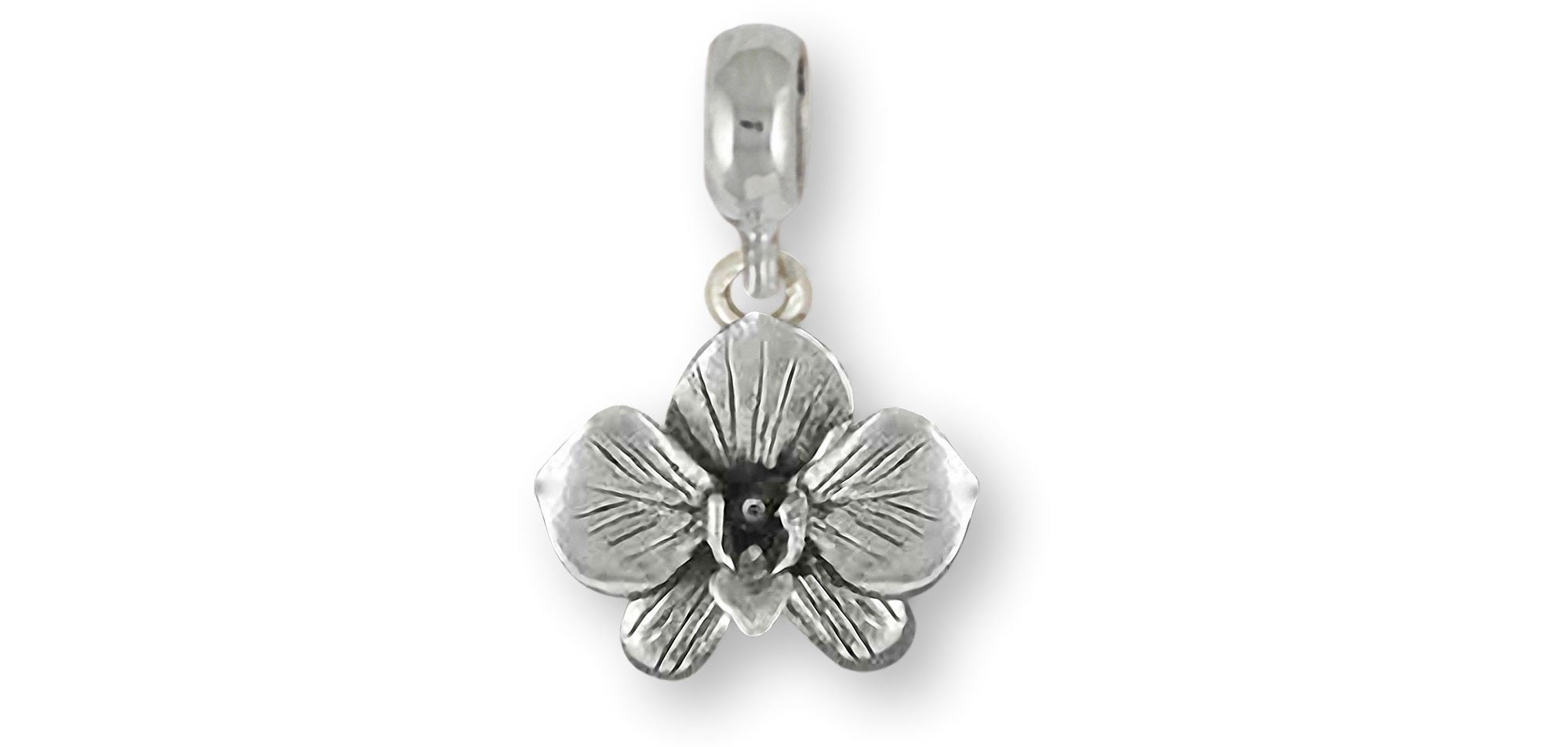 Orchid Jewelry Sterling Silver Handmade Orchid Flower Charm Slide This ...