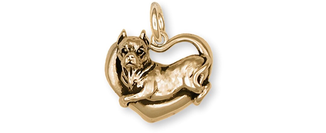 Pit Bull Jewelry 14k Gold Handmade Pit Bull Charm PAS1-CG - Etsy
