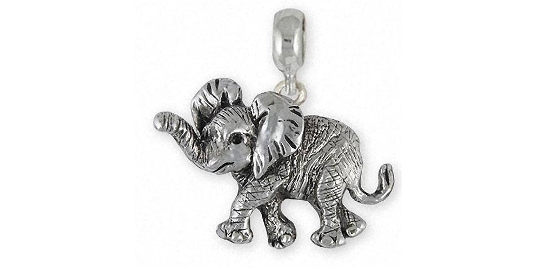 Elephant Jewelry Sterling Silver Elephant Charm Slide Handmade Wildlife ...
