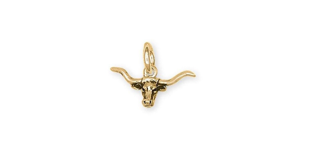 Longhorn Jewelry 14k Gold Handmade Longhorn Charm LN7-CG - Etsy
