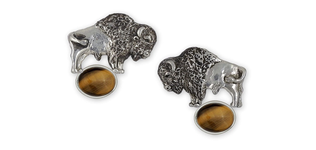 Bison Cufflinks Sterling Silver Handmade Bison and Buffalo Jewelry UBS2 ...