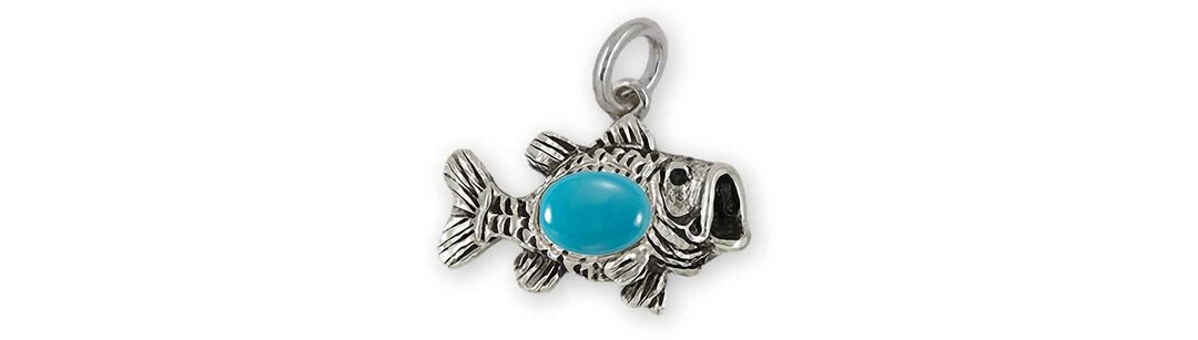 Wide Mouth Bass Charm Sterling Silver Handmade Wide Mouth Bass Jewelry ...