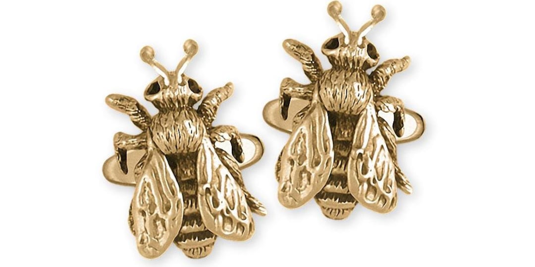 Honey Bee Jewelry Honey Bee Cufflinks Jewelry 14k Gold Handmade ...